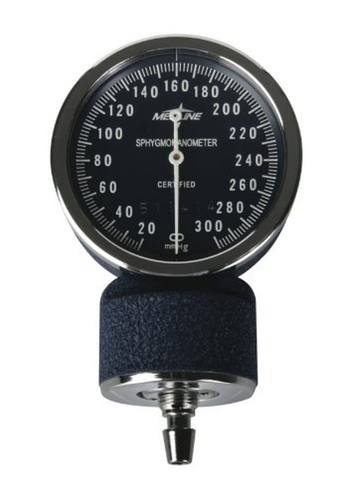 Medline Premier Handheld Aneroid Luminous Gauge, Precision Blood Pressure Monitor with Clear Dial Display