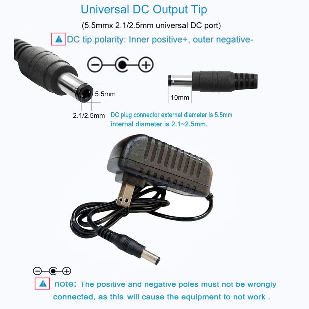 MTYTOT 5 Volt 3 Amp Power Adapter 100V-240V AC to DC Converter 5V 3A 2A 1A Power Supply adapter 15W MAX Adapter DC 5V Power cord 5.5mm*2.5mm/2.1mm dc plug for 5V LED Lights Security Camera HDMI TV Box