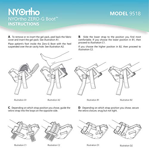 NYOrtho Heel Protector Cushion - Pressure Relieving Pillow with Cooling Gel Pack For Heel Ulcers, Opening At The Heal Soft Fabric Average Adult | Single Boot