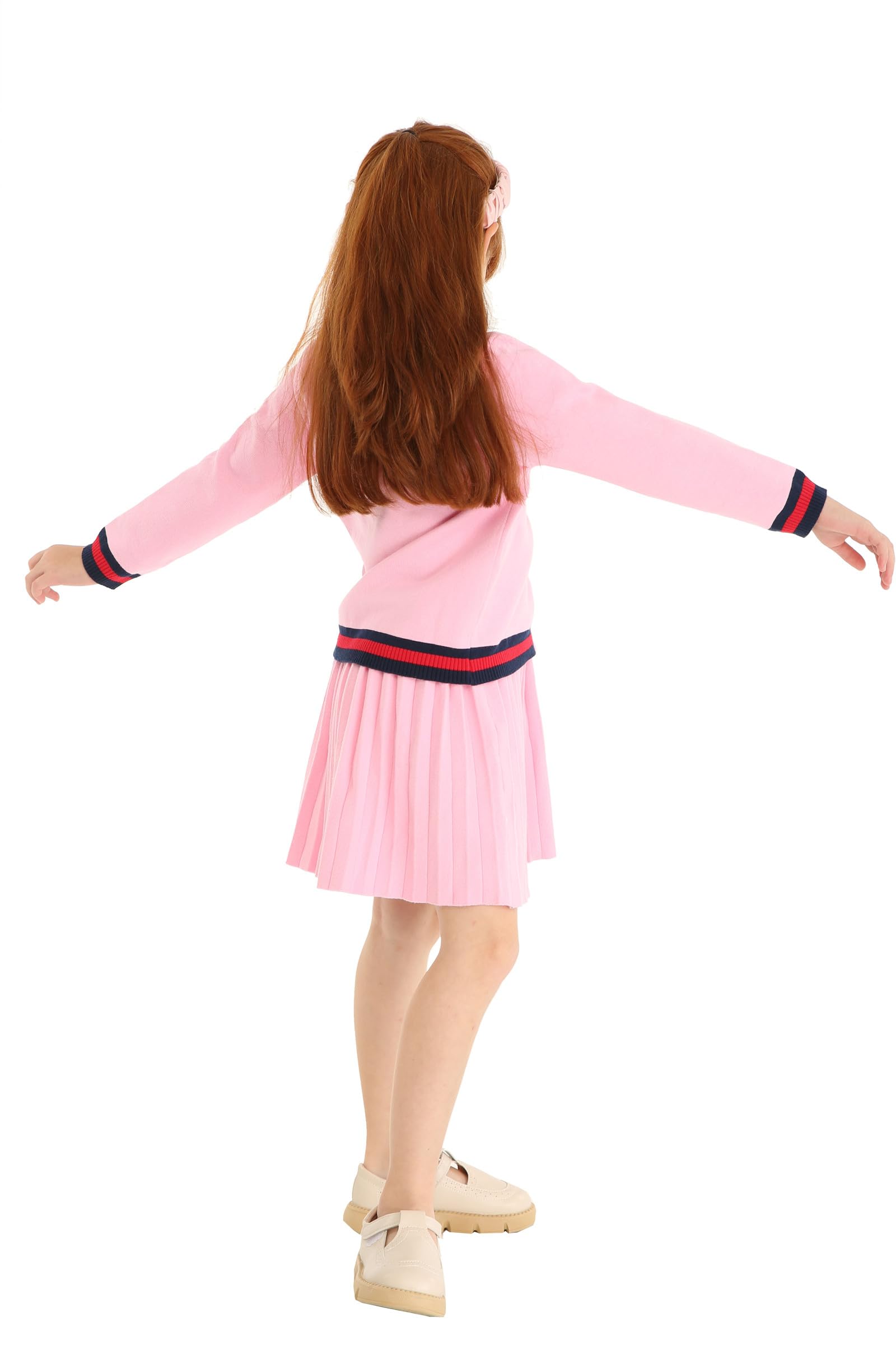 Mud Kingdom Knit Sweater Outfits for Toddler Girls Cute Cherry Pink 4T