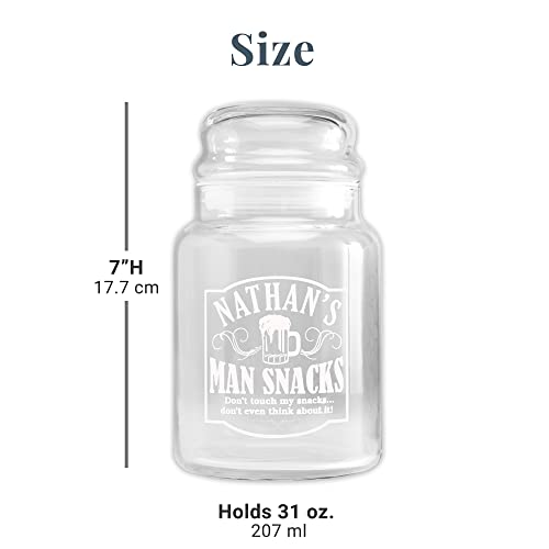 Let's Make Memories Personalized Snacks for Him Treat Jar - for Dad - Candy Jar