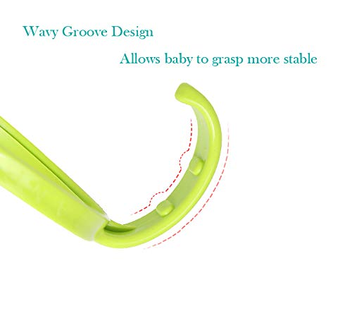 ROMIRUS Bottle Handles Grips Compatible for Comotomo Feeding Baby Bottles (Set of 4, 2 Pink + 2 Green)