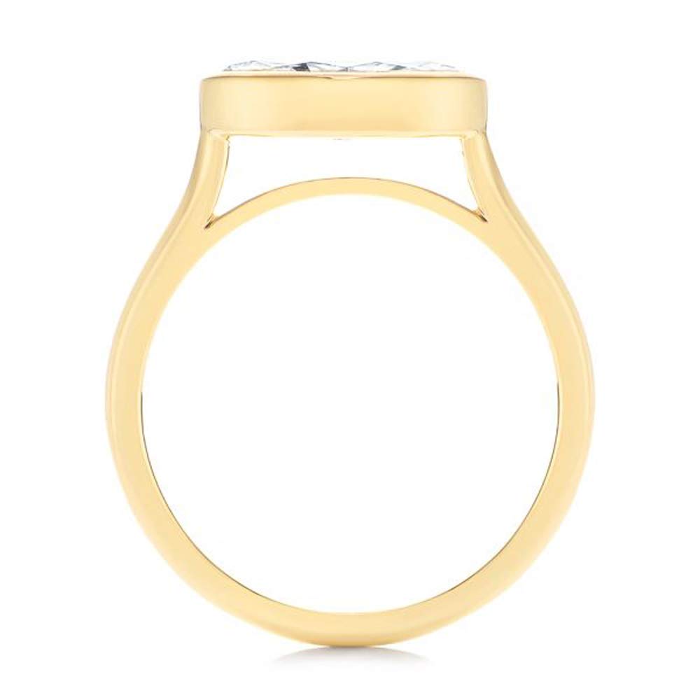 Celebrityinspired jewelry 18k Yellow Gold Finish Solitaire East-west 2.00 Ct Marquise Simulated Diamond Engagement Ring Solid Sterling Silver (4.75)