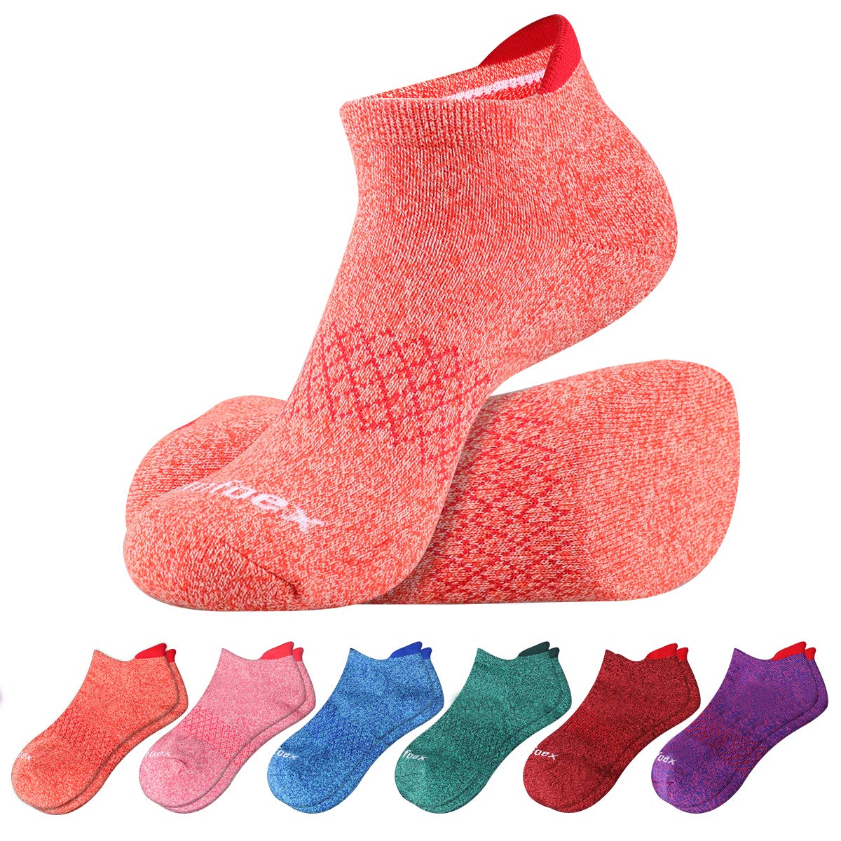 Comfoex Womens Ankle Socks 6/7 Pairs Cushioned Athletic Running Socks with Tab