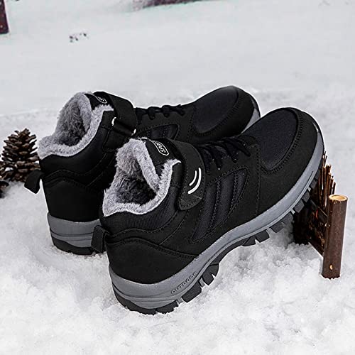 FASDNENDYS Waterproof Winter Boots Couple Models Men's Middle Aged and Elderly High Top Mens Sneaker Shoes Size 10 New Black