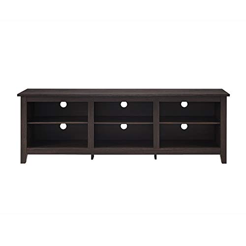 Walker Edison Wren Classic 6 Cubby TV Stand for TVs up to 80 Inches, 70 Inch, Espresso