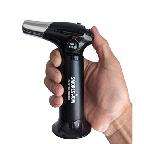 Cocktail Smoker Bundle with Kitchen Torch, Four Flavors of Wood Chips, Apple, Hickory, Cherry and Bourbon Soaked Oak. (No Butane Included) - Smokeshow