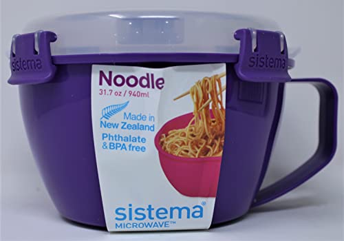 Sistema 21109 Microwave Cookware Noodle Bowl, 31.7 Ounce, Color may vary, Sold Individually.