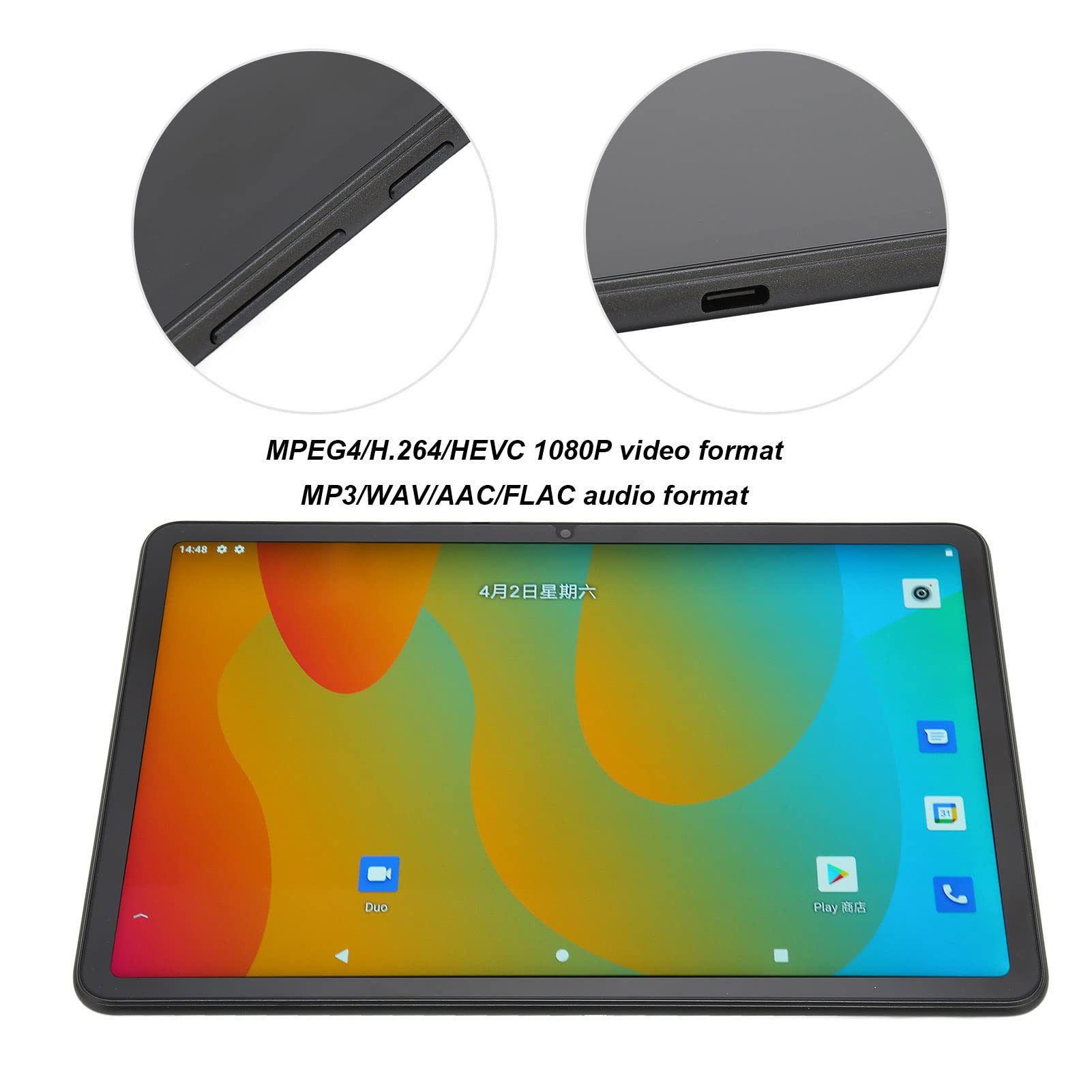 FOTABPYTI 4G Phone Tablet 2000x1200 Resolution 256GB ROM Dual Card Dual Standby 10.4 Inch HD Tablet 430cdm2 Brightness for Android11 Games (US Plug)