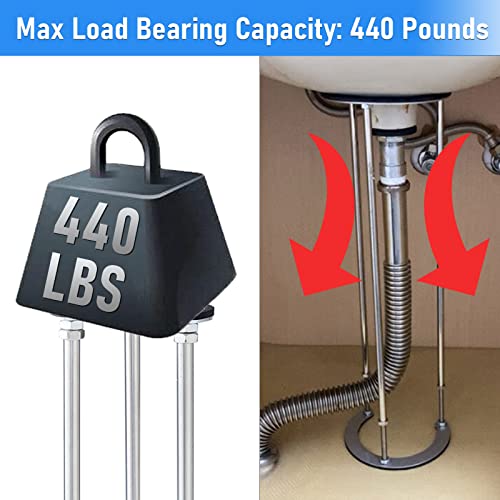 Ganggend Undermount Sink Brackets, Stainless Steel Kitchen Sink Height Adjustable Legs(18.9"-23.6"), Sink Repair Kit Easy Installation, Kitchen Sinks Undermount for Kitchen, Bathroom