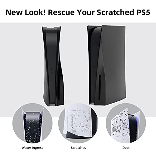 NexiGo PS5 Accessories Faceplate for Playstation 5 Disc Edition, ABS Anti-Scratch Dustproof Protective Shell Cover, Replacement Face Plate for PS5 Disc Edition (Black)