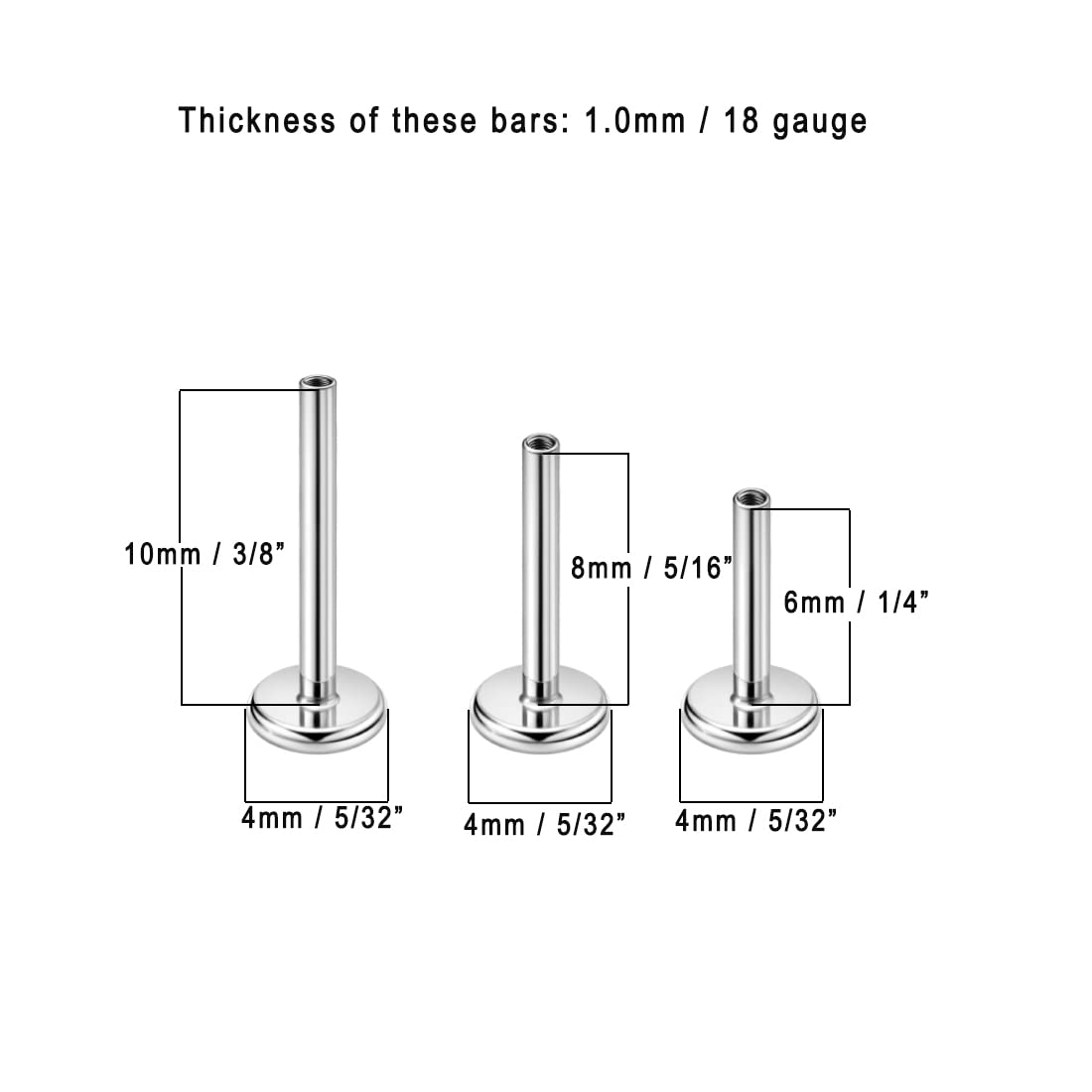Cross Stud Religious Cross Earrings Stud Surgical Steel Silver Cartilage Earring Conch Piercing Jewelry Helix Earrings Tragus Earrings Clear CZ End with 18g 6mm 8mm 10mm Internally Threaded Posts