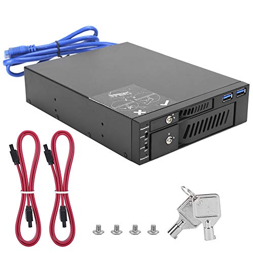 Hard Drive Enclosure, Impact Resistant Safe Hard Disk Mobile Rack Large Capacity Dual USB Port for Win7