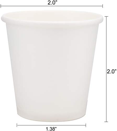 Nicunom 400 Count White Paper Bath Cups, 2 oz Small Paper Disposable Bathroom, Espresso, Mouthwash Cups, Disposable Paper Cups for Coffee, Water, Tea, Juice