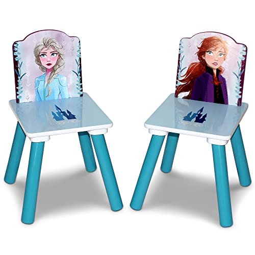 Delta Children Disney Frozen II 4-Piece Playroom Solution Set Includes Table and 2 Chairs and 6-Bin Toy Organizer