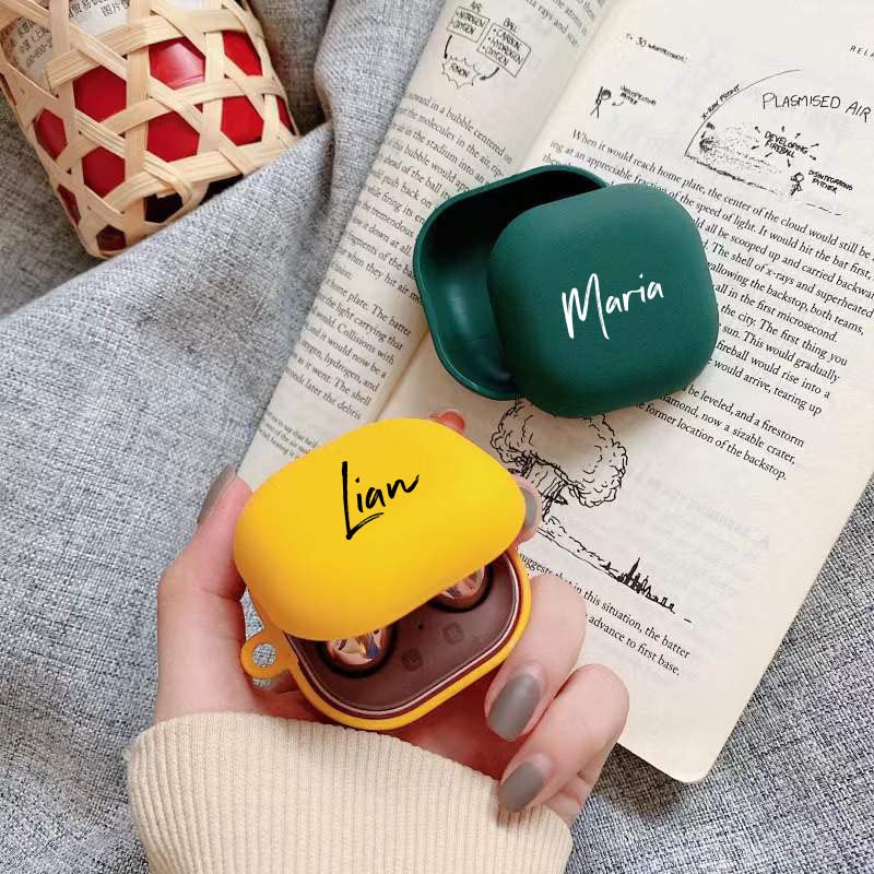 Personalisa Printing Name Hard Matte Case Compatible with Samsung Galaxy Buds 2 Case (2021) / Galaxy Buds Pro Case (2021) / Galaxy Buds Live Case (2020) (Green)