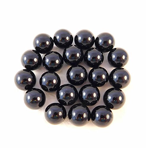 Wondertrail WONGM017 Black Opaque 13-15mm Glass Marbles Bag of 20