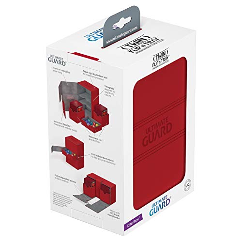 Red Ultimate Guard XenoSkin 200+ Twin Flip n Tray Deck & Dice Case Protector