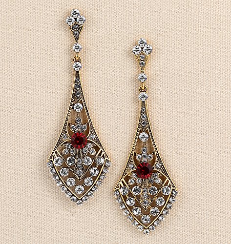 Coucoland 1920s Flapper Earrings Roaring 20s Great Gatsby Rhinestone Earrings (color-6)