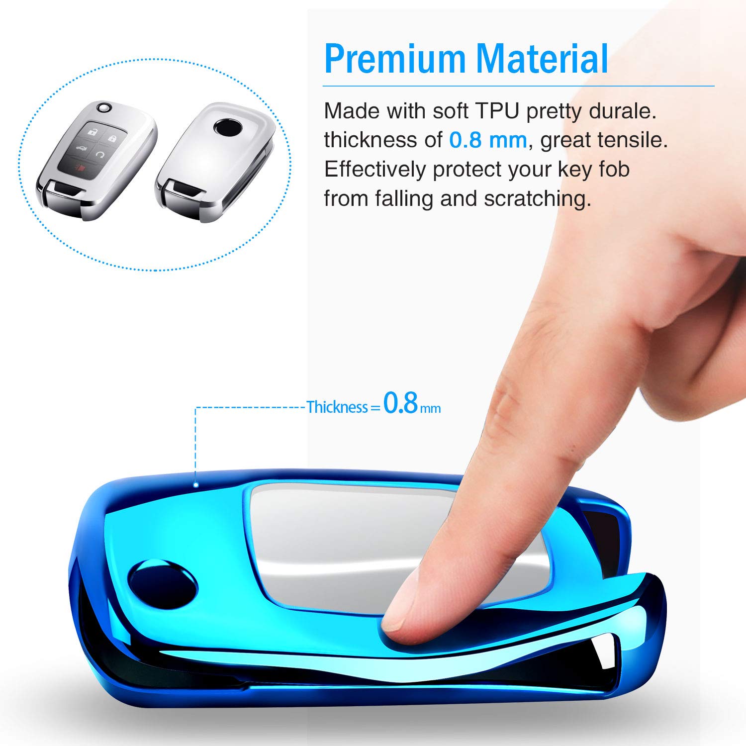 COMPONALL for Chevrolet Key Fob Cover, for Chevrolet Camaro Cruze Equinox
