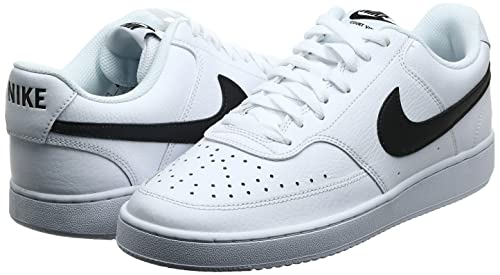 Nike Men's Court Vision Low Sneaker, White/Blackwhite, 12 Regular US