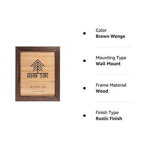 Rustic Wooden Picture Frame 11x14 Inch - Natural Solid Eco Distressed Wood for Wall Mounting Photo Frame - Brown Wenge