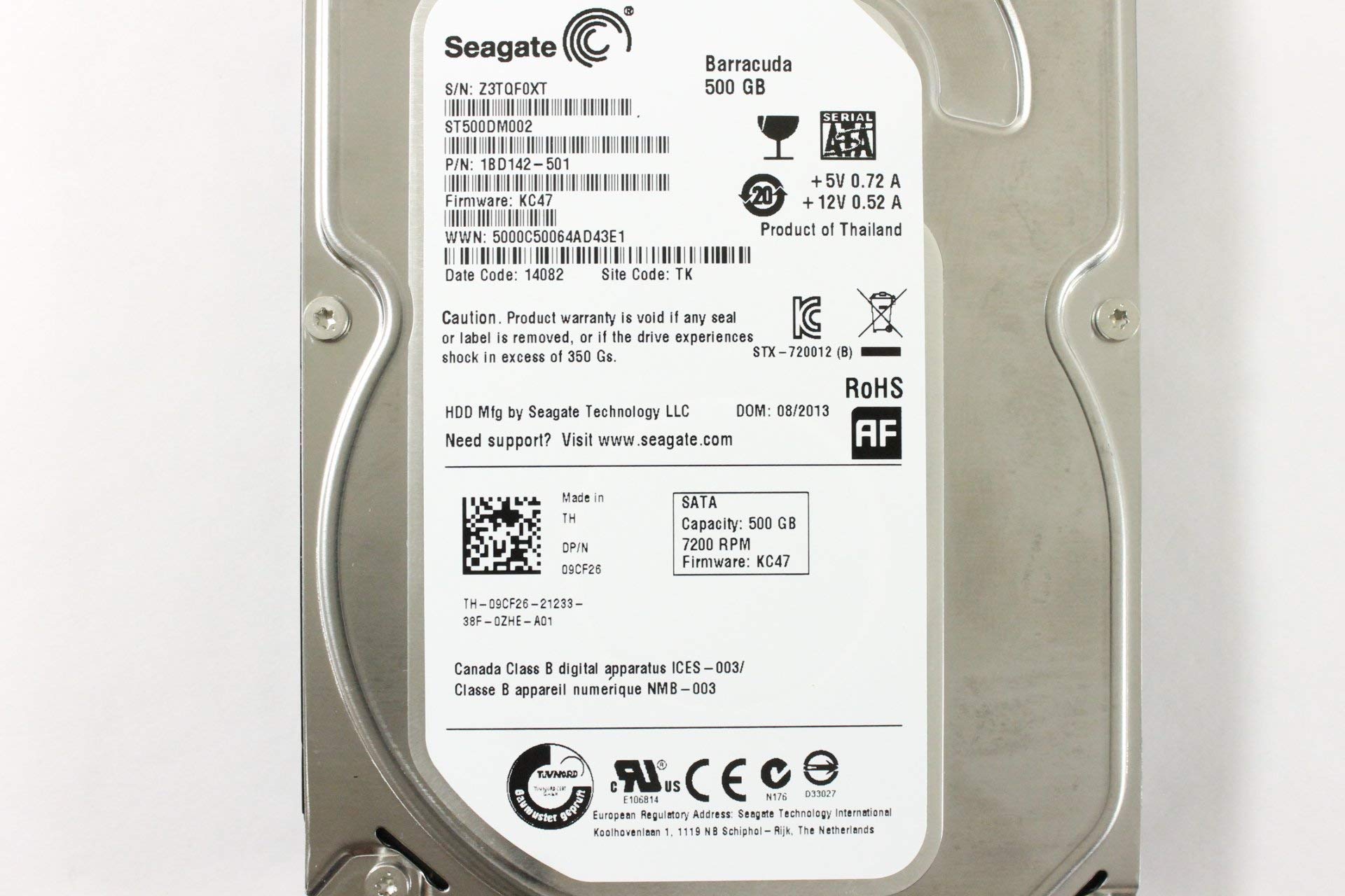 Dell 9CF26 5000C50064AD43E1 3.5" SATA 500GB 7200 Seagate Desktop Hard Drive Inspiron 2330 (Renewed)