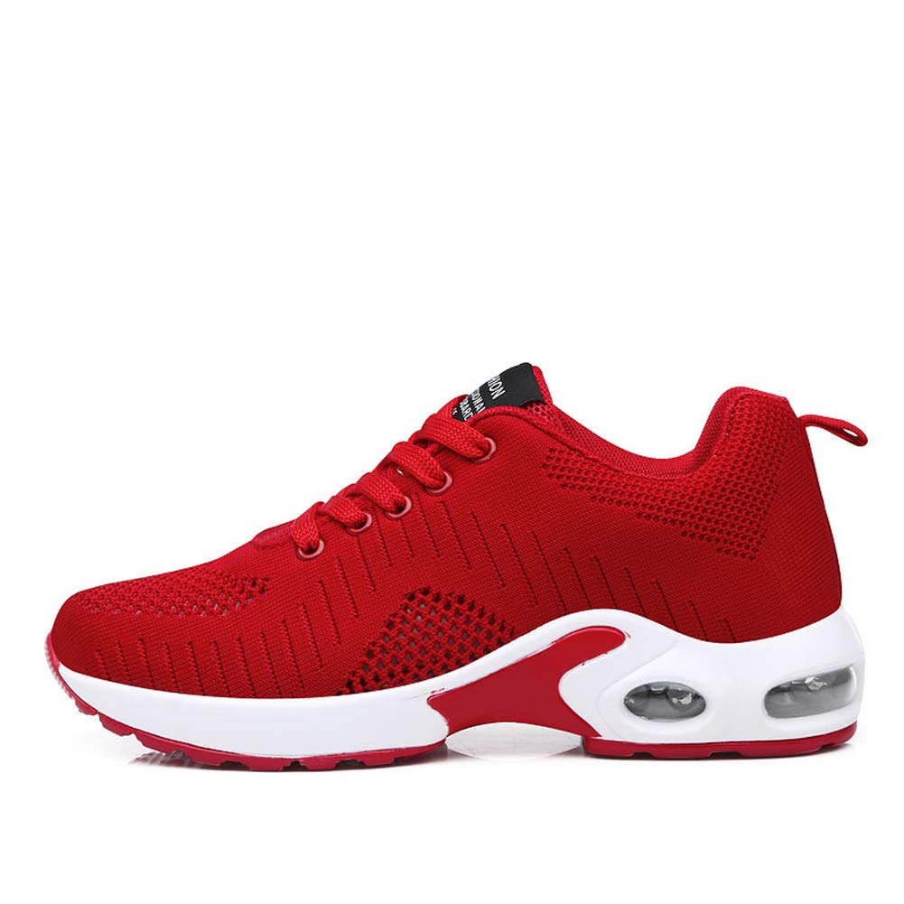 FLARUT Running Shoes Womens Lightweight Fashion Soprt Sneakers Casual Walking Athletic Non Slip(Red, EU39)