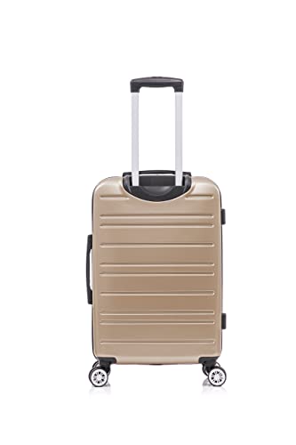 Rockland Irvine Hardside Spinner Wheel Luggage, Champagne, 19", 23", 27"