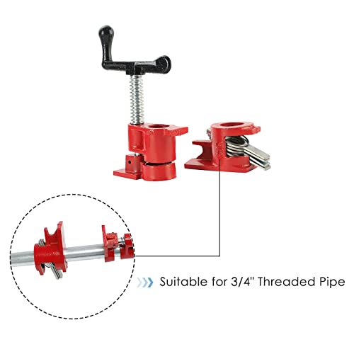 FLK Tech 4 Pack 3/4β Wood Gluing Pipe Clamp Set Heavy Duty