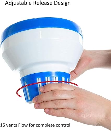 Floating Chlorine Dispenser, Pool Spa Chlorine/Bromine Floater,7" Large Capacity Floating Chlorinator & Bromine Holder Fits 3 Inch Chemical Tablets（Collapsible）