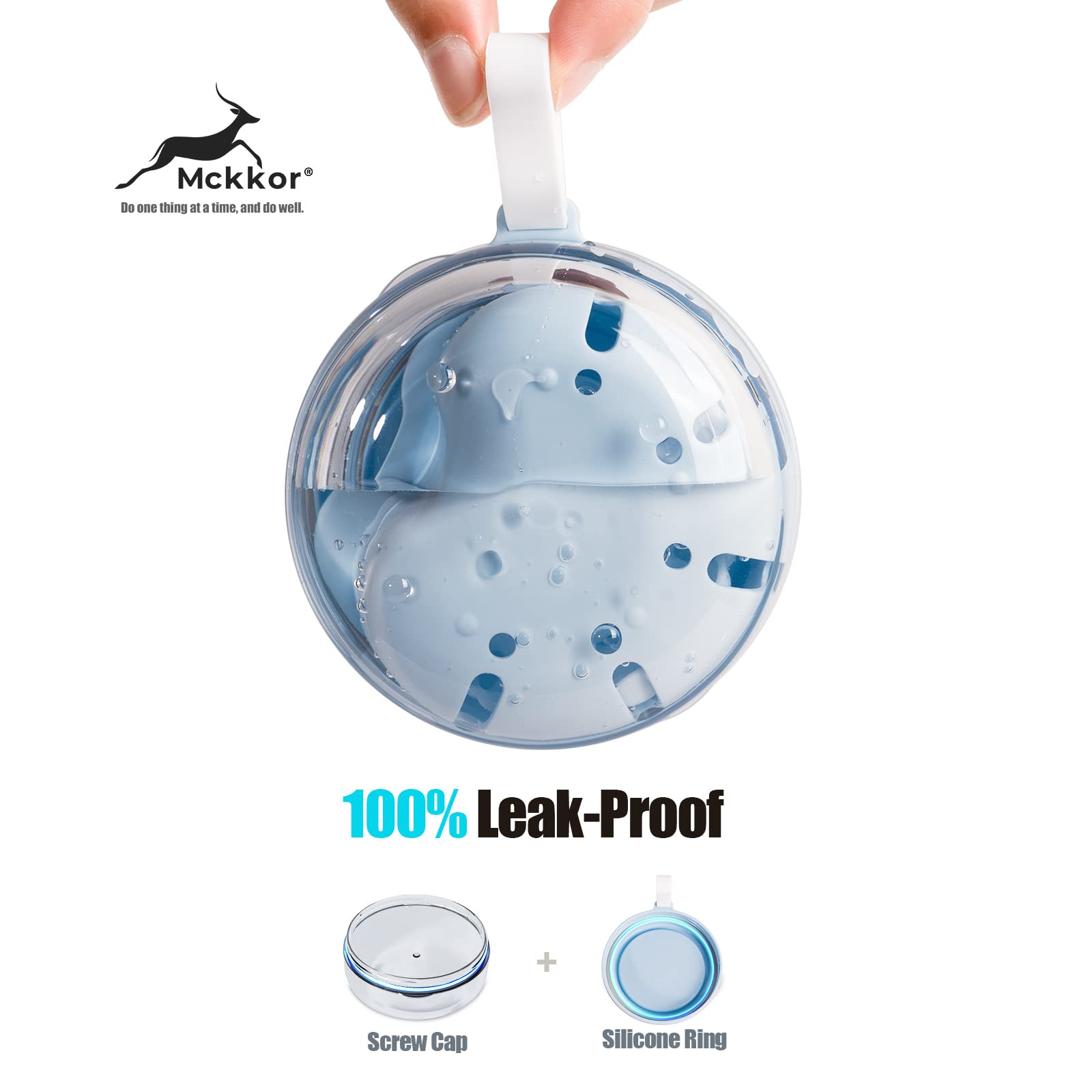 Denture Case kit -2 Pack - Definitely No-Leak Denture Bath Box for Traveling Perfectly, Denture Cup with Strainer & Mirror(Grey & Blue)