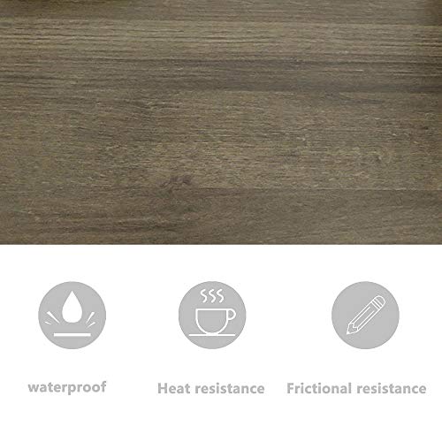 SogesHome 39.37 inches Computer Desk Laptop Table Home Office Workstation Gaming Desk Writing Table with Side Storage Box, Earphone Rack, Teak