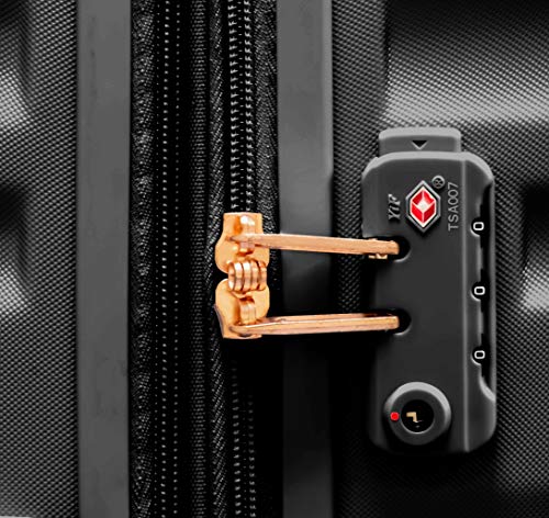 DELSEY PARIS Alexis Durable Luggage Set, Expandable & Lightweight 4-Wheel Spinners, Easy Grip handles for Smooth Journeys, TSA-Lock Incorporated, Men and Women, Black/Rose Gold, 2-Piece Set (21"/25")