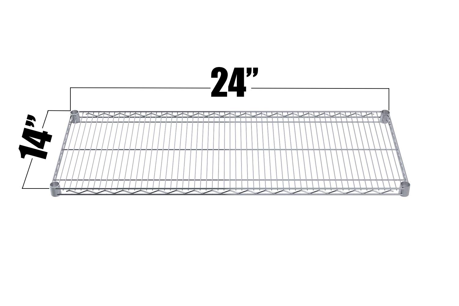 Regal Altair Chrome Wire Shelving |Pack of 2 Shelves| Heavy Duty NSF Storage Shelves (14''W x 24''L)