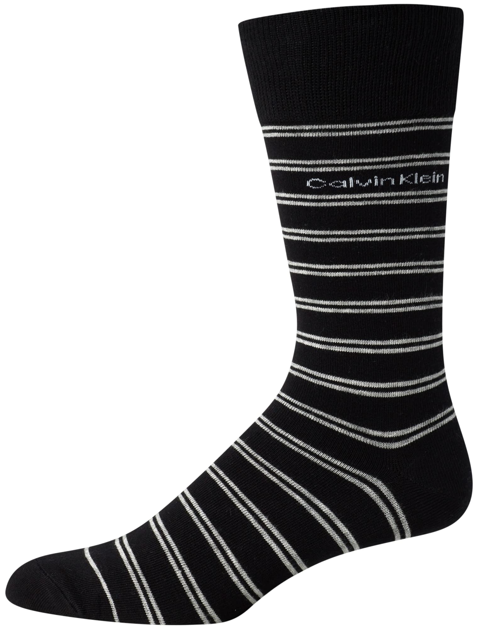 Calvin Klein Men's Dress Socks - Cotton Blend Crew Patterned Socks (4 Pack), Size 7-12, Black Assorted