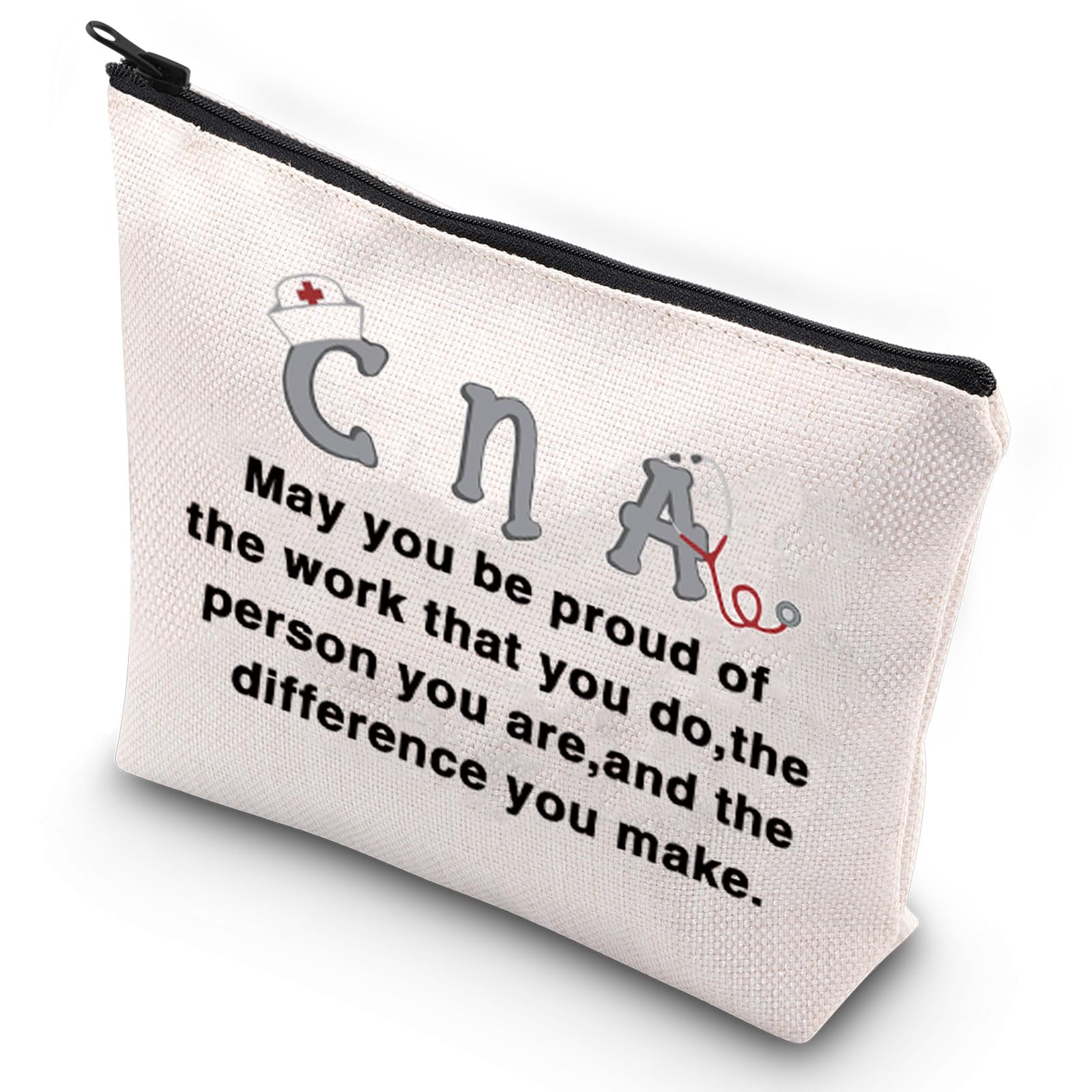 G2TUP CNA Certified Nurse Assistant Stethoscope Makeup Pouch CNA Medical Supplies National Nursing Assistant Week Appreciation (Remember CNA New)