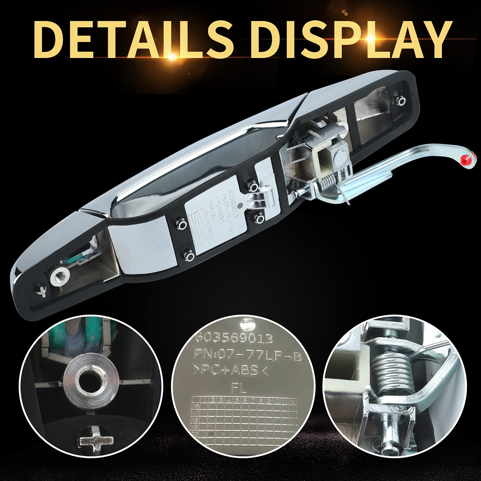 CROSSPASSION Exterior Door Handle,Front & Rear Left Right Passenger Driver Side,for Chevy，Cadillac & GMC,2007-2014 Silverado，Tahoe，Escalade，Sierra，Yukon，Avalanche,Replaces 15915659，22738721，22738722