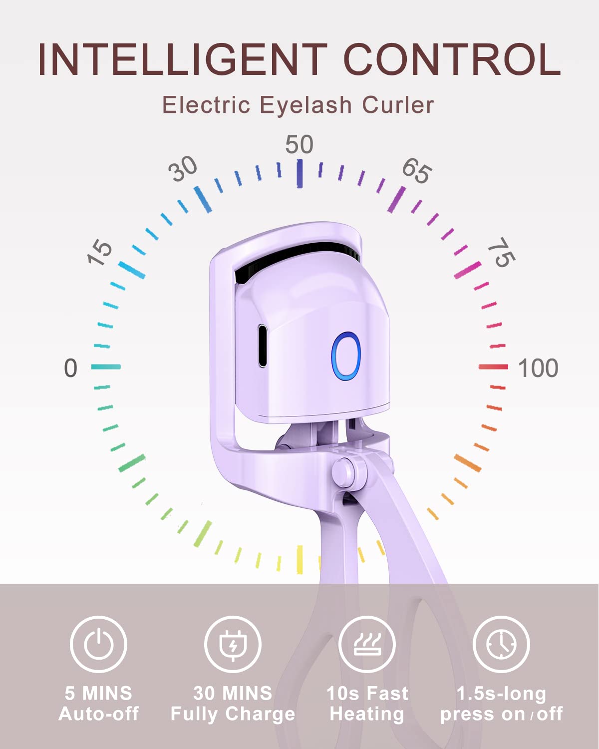 Heated Eyelash Curlers, Zupora Electric Eyelash Curler Handheld for All Eye Shapes, 2 Heating Modes for Quick Natural Curling Eye Lashes for Long Lasting, Rechargeable Eye Lash Curler with Lash Comb