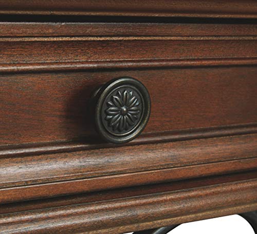 Signature Design by Ashley Alymere Traditional Lift Top Coffee Table, Hand-Finished with 2 Storage Drawers and Fixed Floor Shelf, Dark Brown