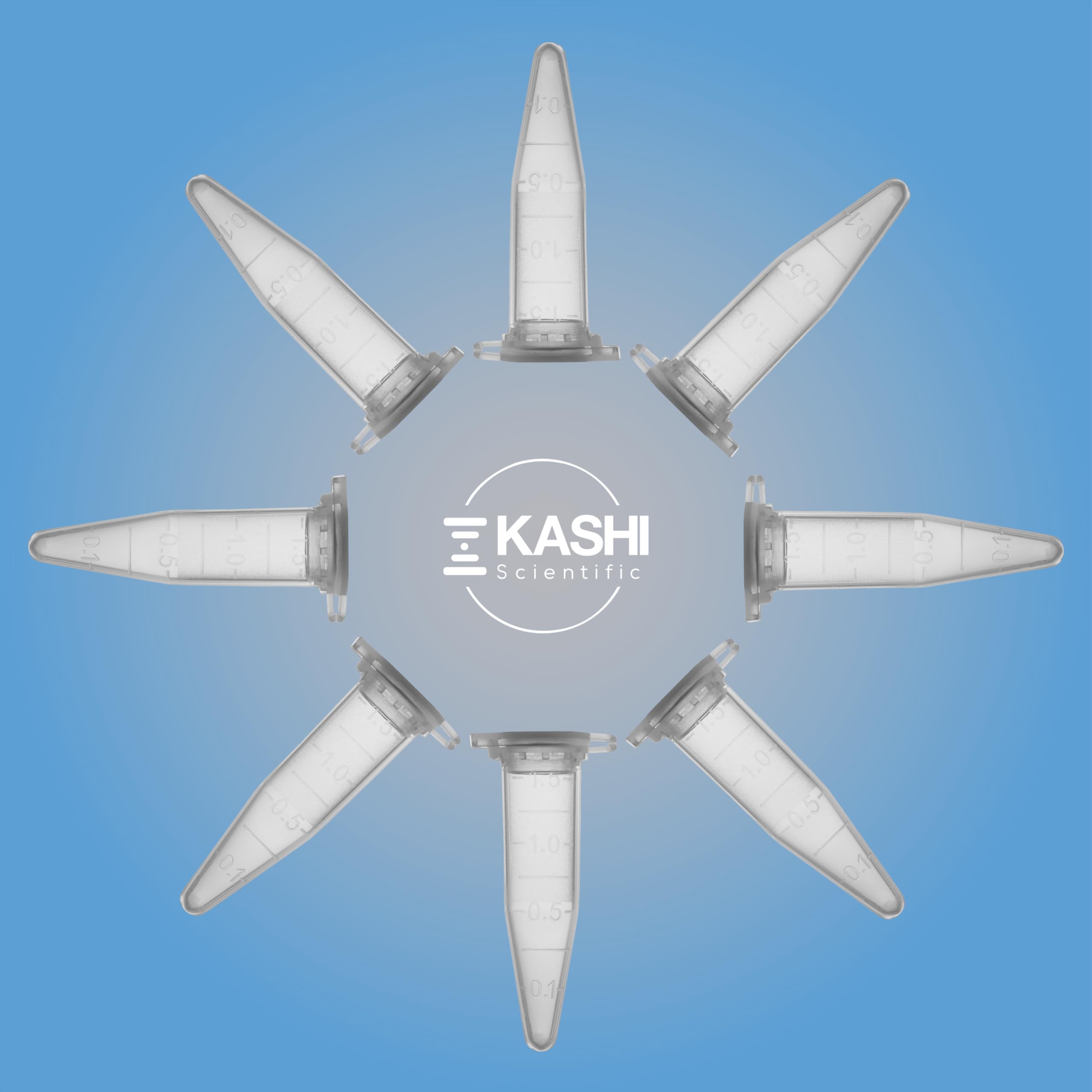 Kashi Scientific 1.5mL Microcentrifuge Tube with Snap Cap [1000/Pack] 1.5 mL Centrifuge Tubes with Flip Cap, Clear Graduation, Polypropylene, Plastic Lab Snap Tubes