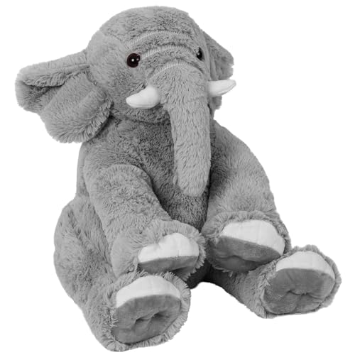 OurHonor Weighted Elephant Stuffed Animals, 5Lb Weighted Plush Giant 16in Elephant Throw Pillow Plushie for Boys, and Girls Christmas (Grey)