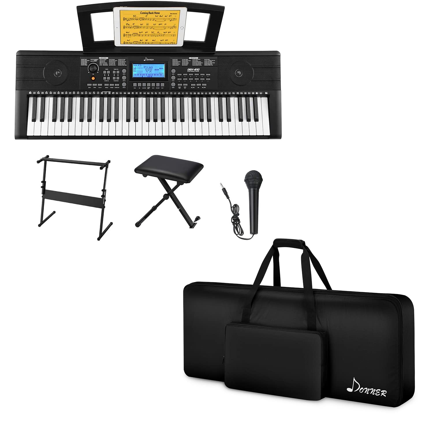 Donner 61 Key Keyboard Piano + 61 Key Keyboard Bag
