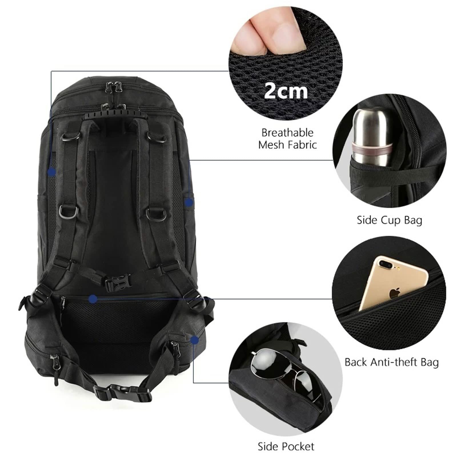 DEPILA Travel Men Backpack Multifunctional Business USB Charging Oxford Waterproof Male Travel Backpack Bag
