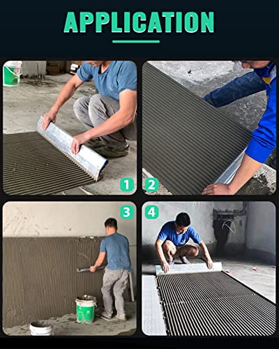 Mxmoonfree Tile Tools 24'' Large Tile Trowel 2/5" x 2/5" Square Notch Trowel Tile Adhesive Spreader, Perfect for Large Tiles Flooring & Tiling Masonry Hand Trowel