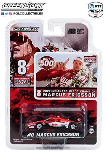 Greenlight 11544 2022 NTT IndyCar Series -#8 Marcus Ericsson, Chip Ganassi Racing/Huski Chocolate / 2022 Indy 500 Champion 1:64 Scale