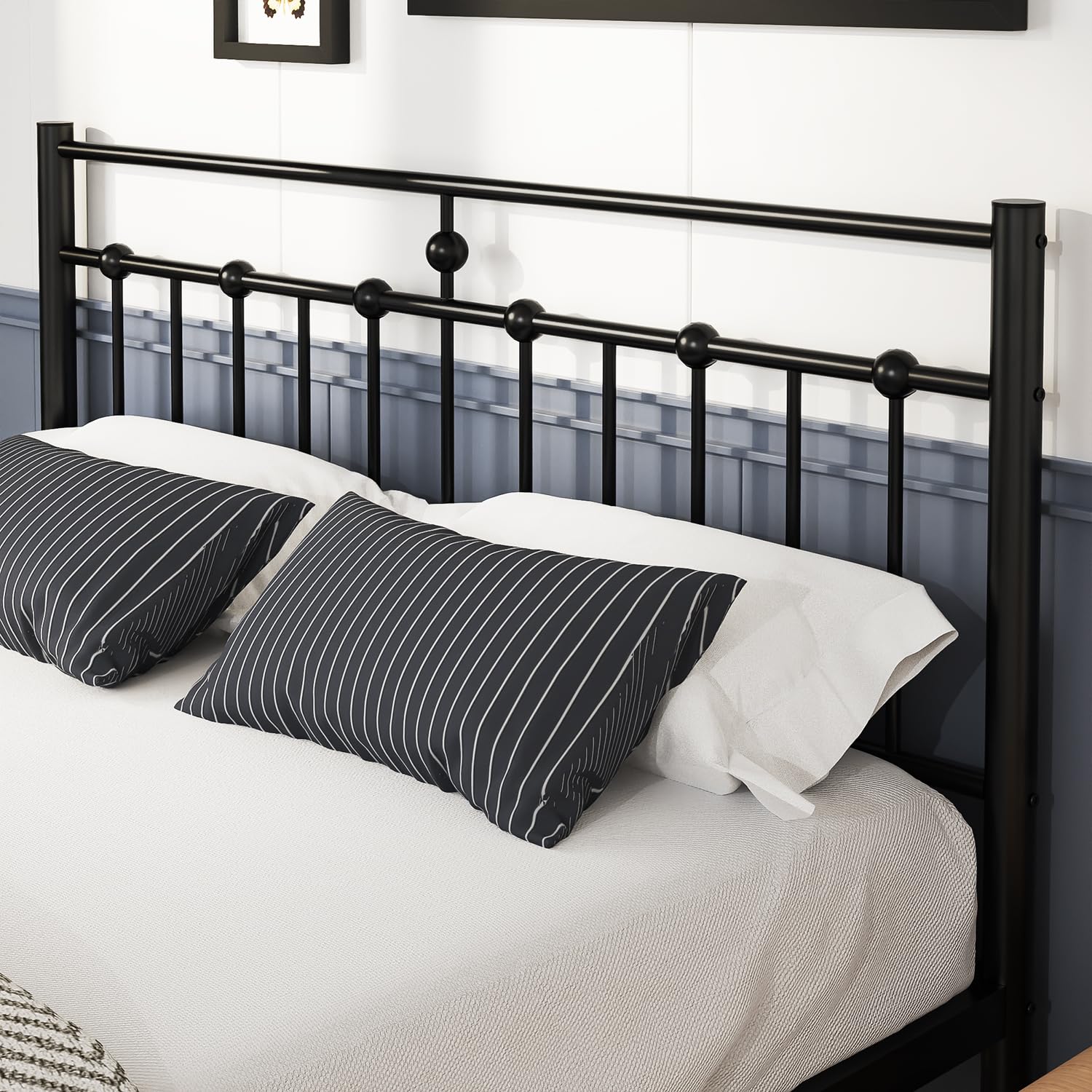 LECEVOCY Queen Bed Frame, Platform Queen Bed Frame with Headboard, Heavy Duty Metal Bed Frame No Box Spring Needed with Ample Storage Space and Easy Assembly Tool