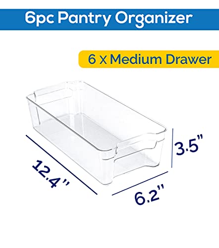 Utopia Home (Pack of 8 Pantry Organizers and Egg Trays β Pack of 6 Medium Organizers for Refrigerator, Kitchen & Storage Racks β Pack of 2 Egg Trays With Lid & Handle β Clear Plastic Holders