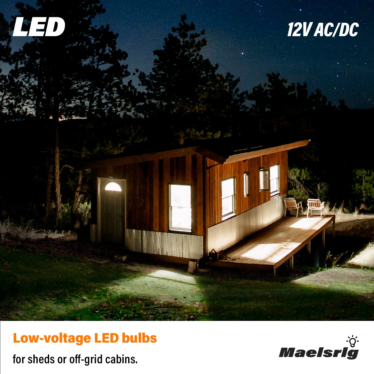 LED 12V Light Bulb, 100W Equivalent, Daylight White 5000K, 13W 1200 Lumens, 12 Volt AC/DC, Non-Dimmable E26 Base, Low Voltage Light Bulbs for Boat, RV, Shed, Off Grid Cabin, and Solar Power, 4-Pack