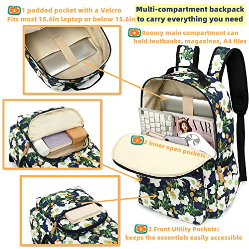 Leaper Water-resistant Sunflower Laptop Backpack Travel Bag Satchel College Backpack